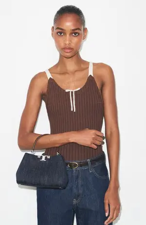 Tory Burch Mini Eleanor Denim Satchel - Midnight
