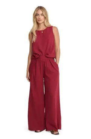 NOBODY'S CHILD Linen Blend Wide Leg Pants
