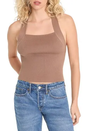 Good American Ribbed Cropped Tank Top