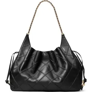 Tory Burch Large Fleming Leather Tote - Black
