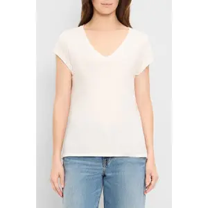Michael Stars Baxter Raw Edge Supima Cotton T-shirt - Chalk