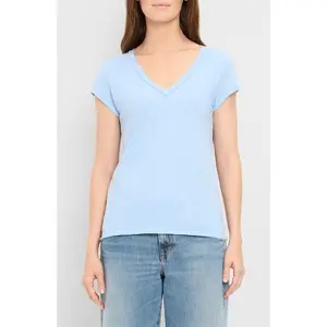 Michael Stars Baxter Raw Edge Supima Cotton T-shirt - Sky