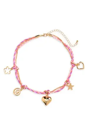 Bp. Braided Cord Charm Necklace - Multi