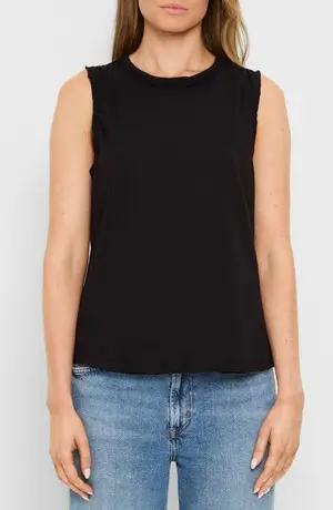 Michael Stars Michael Stars Supima Cotton Slub Jersey Tank Black