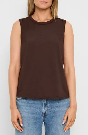Michael Stars Michael Stars Supima Cotton Slub Jersey Tank Java