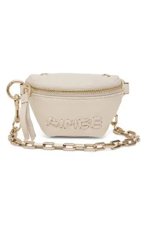 AIMEE Zip Sling Leather Bag Charm - Limestone