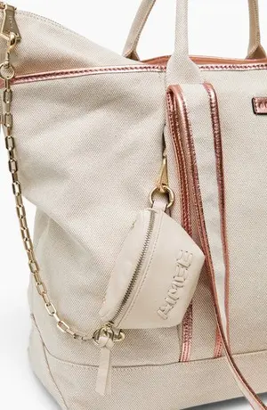 AIMEE Zip Sling Leather Bag Charm - Limestone