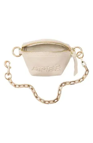 AIMEE Zip Sling Leather Bag Charm - Limestone