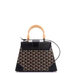 Goyard Saigon Top Handle Bag Coated Canvas With Leather Pm - Black