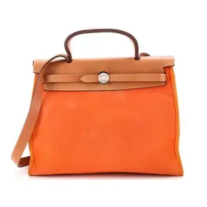 Hermès Herbag Zip Leather And Toile 31 - Orange