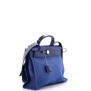 Hermès Herbag Zip Leather And Toile 31 - Blue