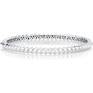 MICHAEL M Tetra 3 D Hinged Bangle Bracelet - Silver