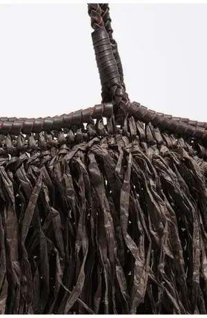 Bimba Y Lola Large Raffia-effect Shopper Bag - Chocolate