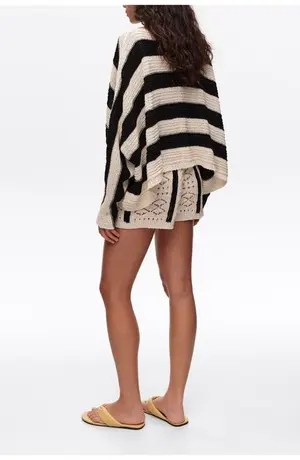 Bimba Y Lola Striped Oversize Cropped Sweater