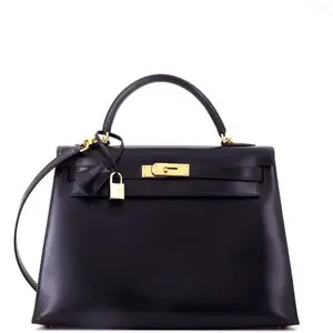 Hermès Kelly Handbag Box Calf With Gold Hardware 32 - Black