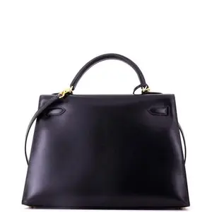 Hermès Kelly Handbag Box Calf With Gold Hardware 32 - Black