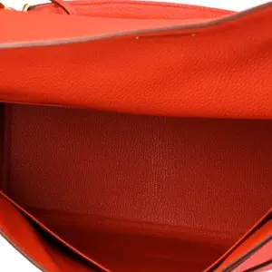 Hermès Kelly Handbag Orange Togo With Gold Hardware 32