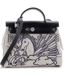 Hermès Herbag Zip Pegase Pop Toile And Leather 31 - Noir