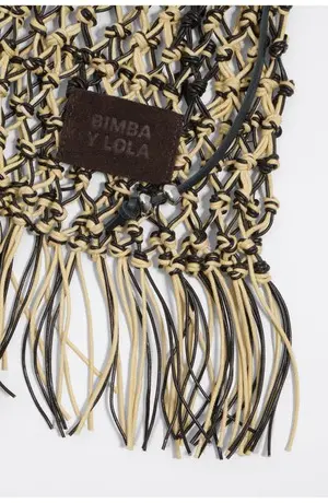 Bimba Y Lola Small Braided Leather Bag With Drawstring Closure - Vanilla