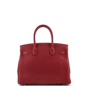 Hermès Birkin Handbag Togo With Gold Hardware 30 - Red