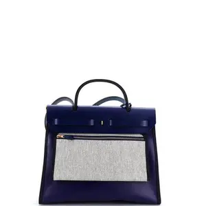 Hermès Herbag Zip Berline Vache Canvas And Leather 31 - Blue