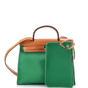Hermès Herbag Zip Leather And Toile 31