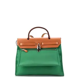 Hermès Herbag Zip Leather And Toile 31