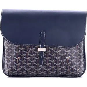 Goyard Coursier Messenger Bag Coated Canvas And Leather - Blue