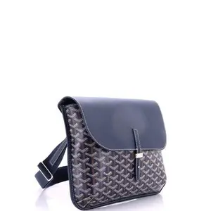 Goyard Coursier Messenger Bag Coated Canvas And Leather - Blue