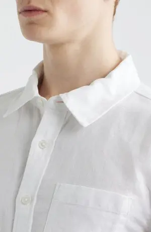 CORRIDOR Solid Linen & Cotton Button-up Shirt