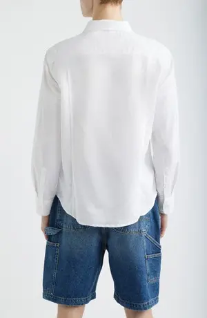 CORRIDOR Solid Linen & Cotton Button-up Shirt