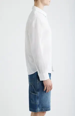 CORRIDOR Solid Linen & Cotton Button-up Shirt