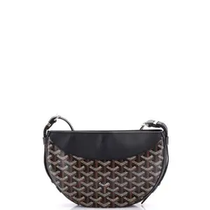 Goyard Hirondelle Shoulder Bag Coated Canvas And Leather - Black