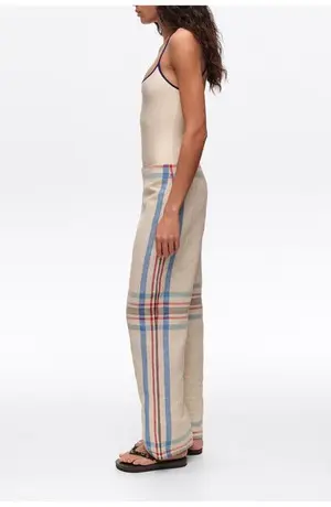 Bimba Y Lola Striped Linen Blend Trousers