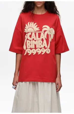 Bimba Y Lola Toweling Logo T-shirt - Red