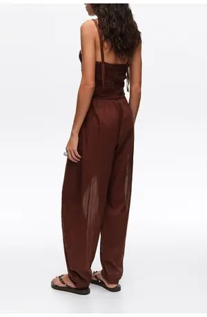 Bimba Y Lola Cotton Gathered Balloon Jumpsuit