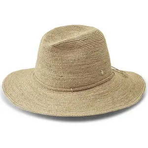 Helen Kaminski Packable Raffia Crochet Fedora - Natural