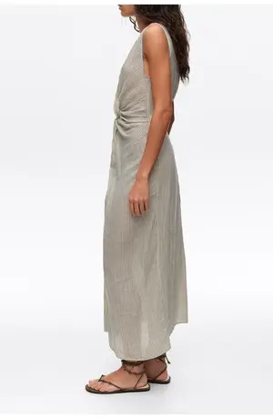 Bimba Y Lola Striped Ruched Knot Dress