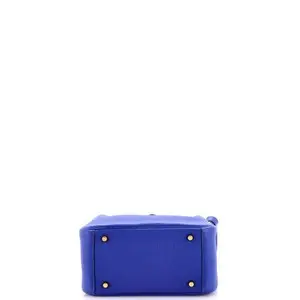 Hermès Lindy Quadrille Bag Clemence With Canvas Mini - Blue