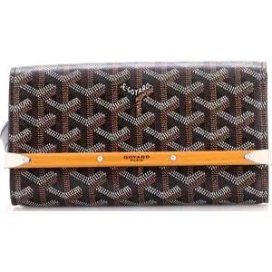 Goyard Monte Carlo Clutch With Strap Coated Canvas Pm - Black