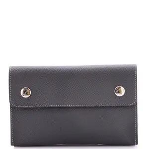 Hermès Double Snap Pochette Crossbody Epsom - Gris Misty