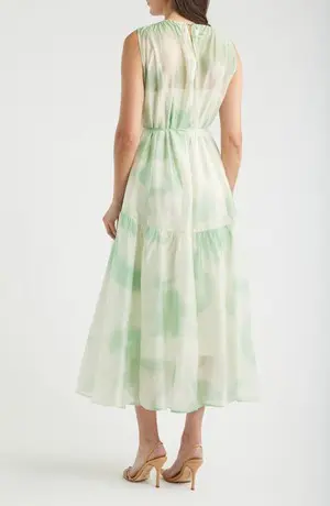 M&s Printed Maxi Dress With Tie Belt