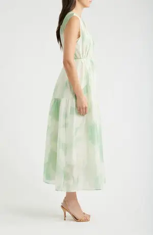 M&s Printed Maxi Dress With Tie Belt