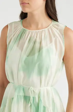 M&s Printed Maxi Dress With Tie Belt