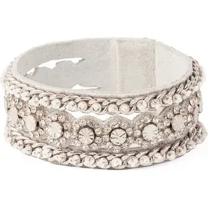 Deepa Gurnani Elowen Rhinestone Bracelet - Silver