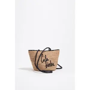 Bimba Y Lola Small Raffia Basket Bag - Natural