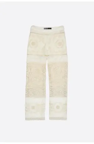 Bimba Y Lola Embroidered And Openwork Cotton Blend Trousers