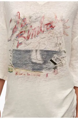 Bimba Y Lola Linen Graphic T-shirt
