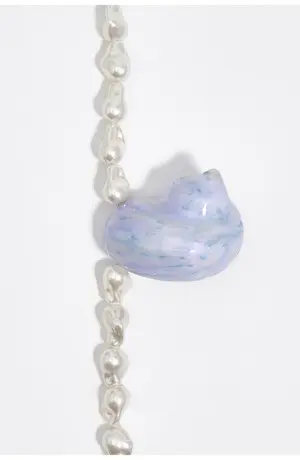 Bimba Y Lola Pearl And Enameled Seashell Necklace