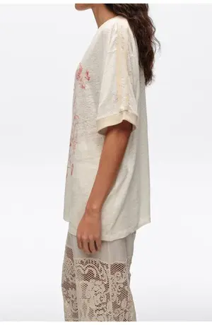 Bimba Y Lola Faded Linen Fruit Logo T-shirt